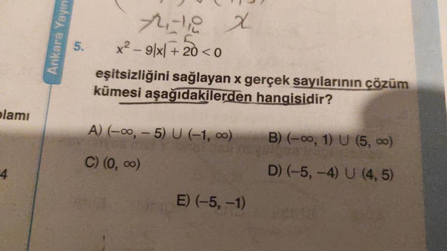 Plamı 4 Ankara Yayın 5 110 X X² 9 X 20