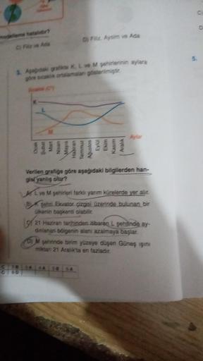 modelleme hatalider? C) Filiz ve Ada 1.... - Ortaokul Fen Bilgisi