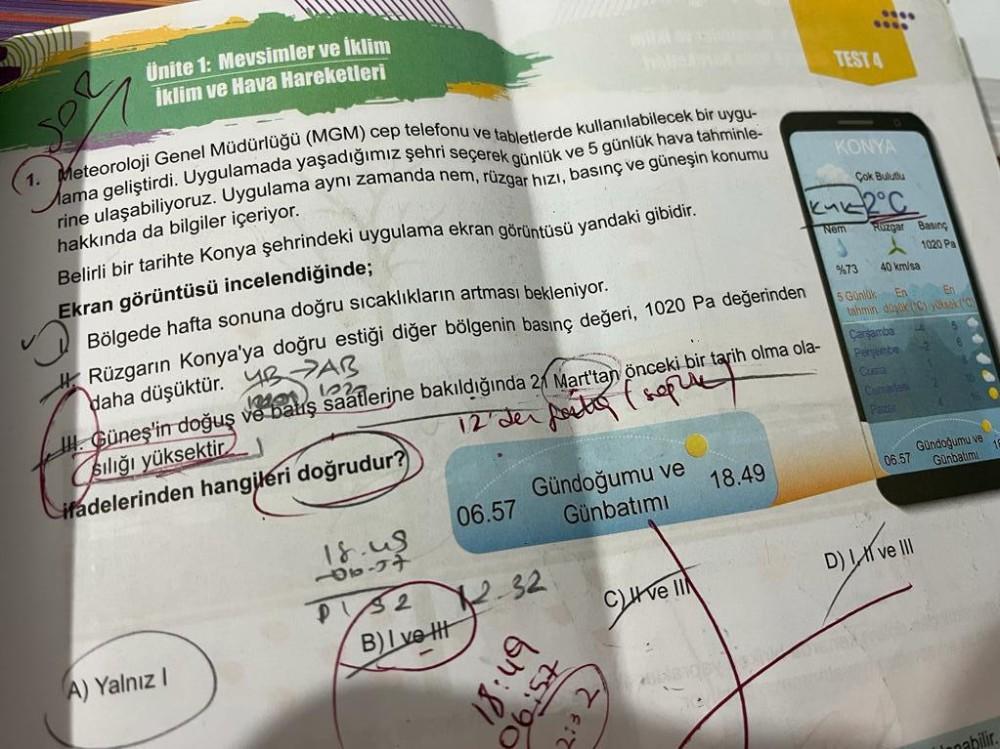 Ünite 1: Mevsimler ve İklim İklim ve Hava Hareketleri 1. Meteoroloji ...