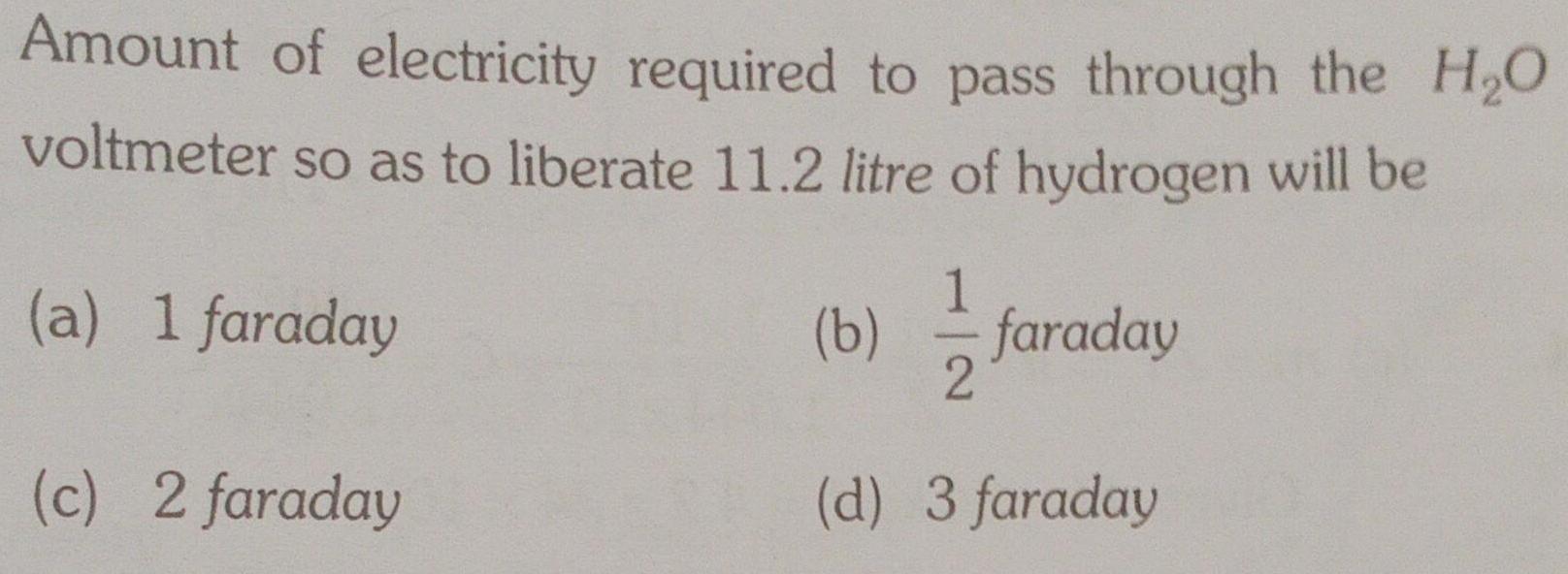 [ANSWERED] Amount of electricity required to pass through the H O - Kunduz