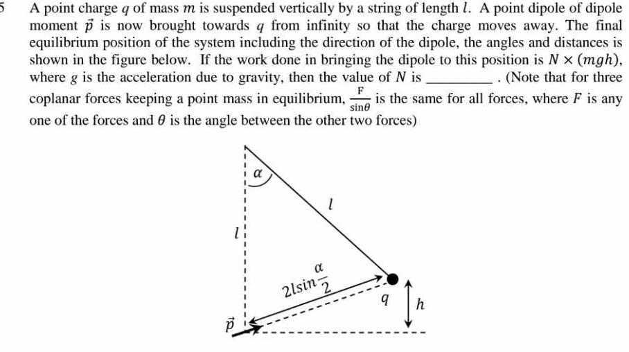[ANSWERED] 5 A point charge q of mass m is suspended vertically by a ...