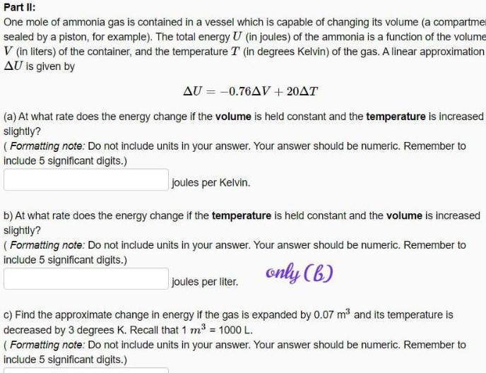 [ANSWERED] Part II One mole of ammonia gas is contained in a vessel - Kunduz