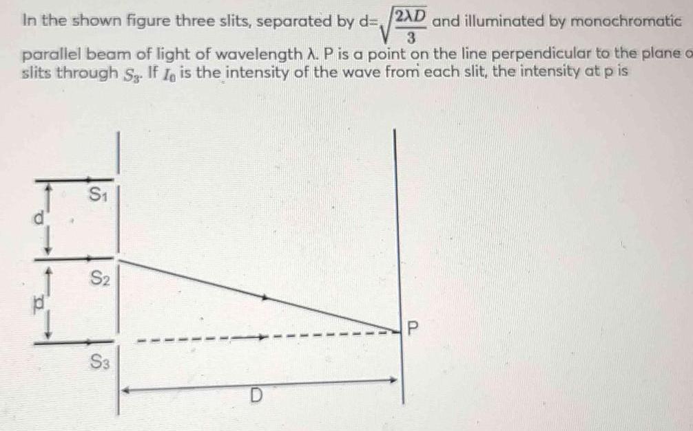 [ANSWERED] In the shown figure three slits separated by d 2AD and - Kunduz