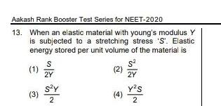 [ANSWERED] Aakash Rank Booster Test Series for NEET 2020 13 When an ...