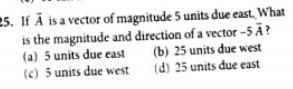 [ANSWERED] 5 If A is a vector of magnitude 5 units due east What is the ...