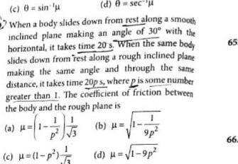 [ANSWERED] c 8 sin lu d sec When a body slides down from rest along a - Kunduz