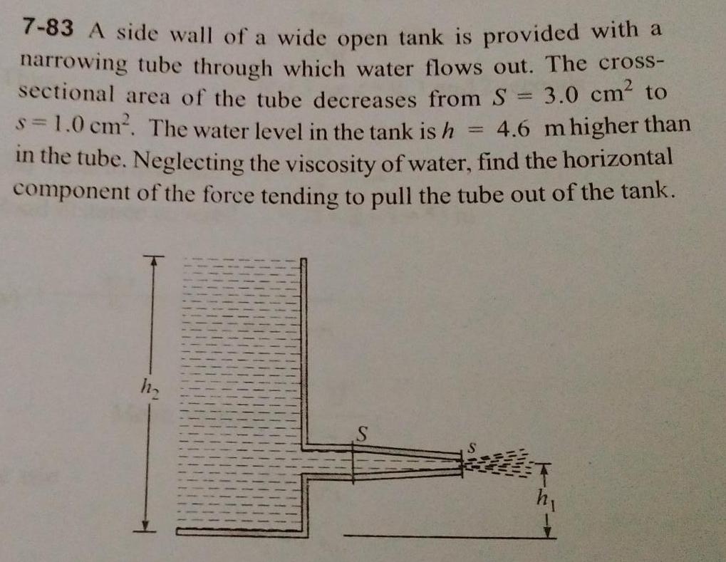 [ANSWERED] 3 0 cm to 7 83 A side wall of a wide open tank is provided ...