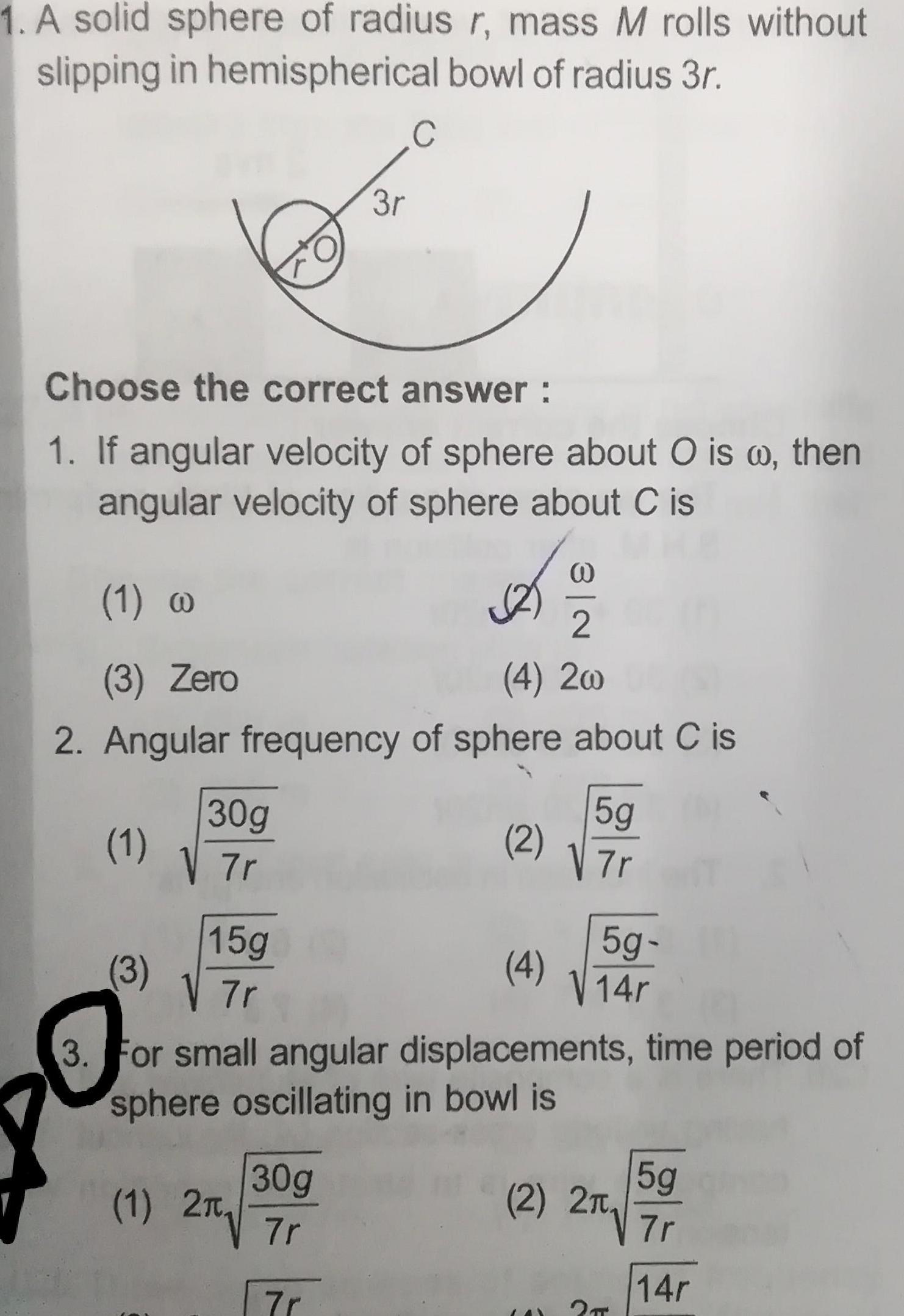 [ANSWERED] 1 A solid sphere of radius r mass M rolls without slipping - Kunduz