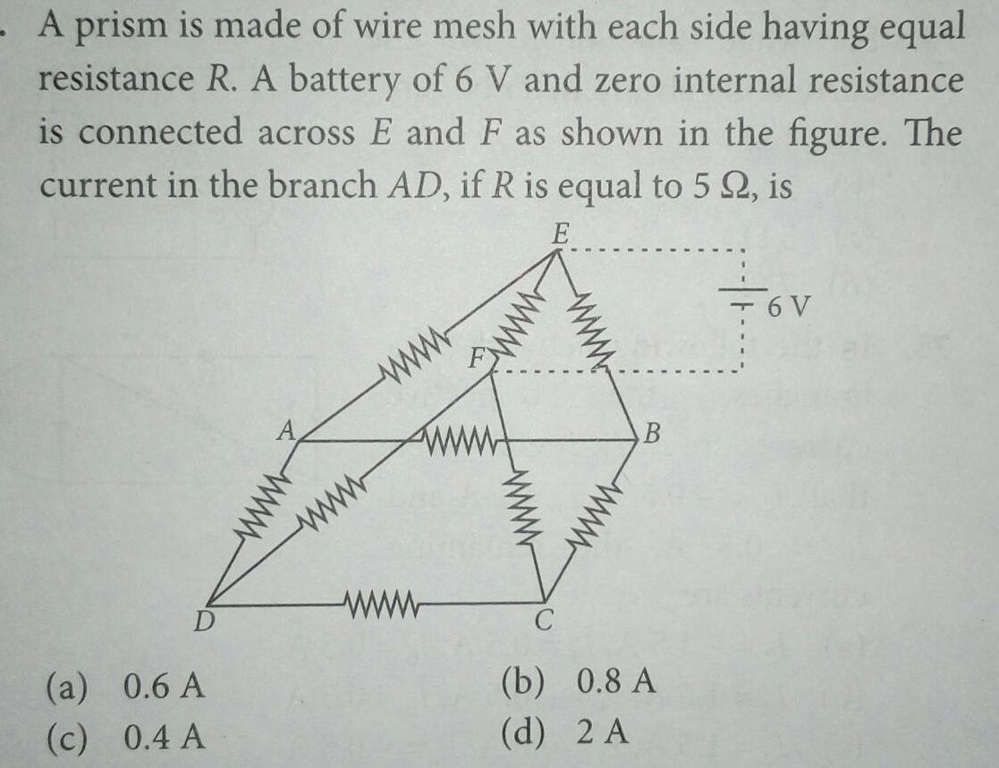 [ANSWERED] A prism is made of wire mesh with each side having equal ...