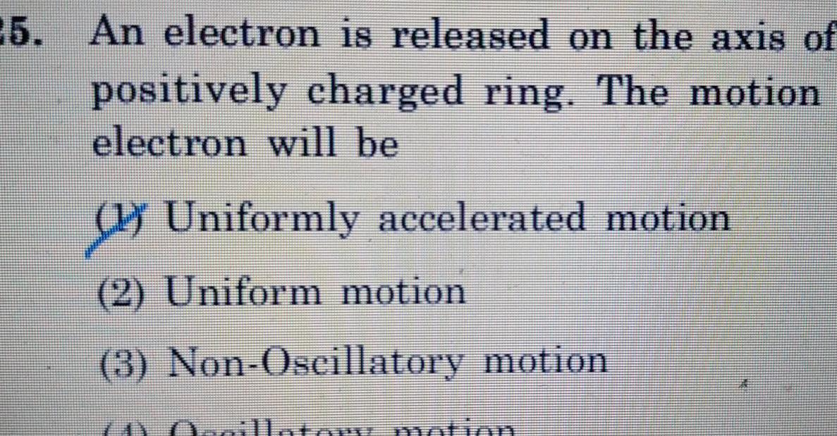 [answered] 5 An Electron Is Released On The Axis Of Positively Charged