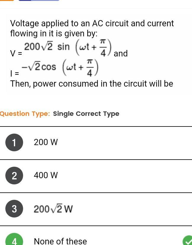 [answered] Voltage Applied To An Ac Circuit And Current Flowing In It Kunduz