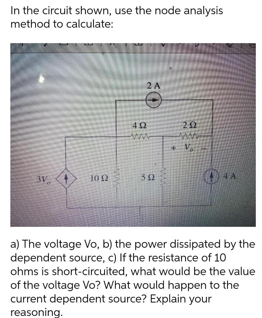 ANSWERED In The Circuit Shown Use The Node Analysis Method To Kunduz ANSWERED In The Circuit Shown Use The Node Analysis Method To Kunduz