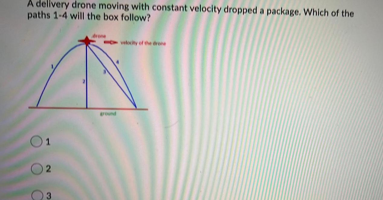 [ANSWERED] A delivery drone moving with constant velocity dropped a ...