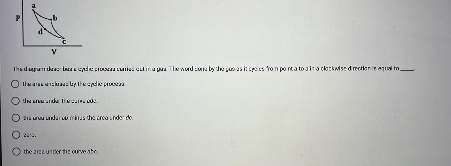 [ANSWERED] P V The diagram describes a cyclic process carried out in a ...