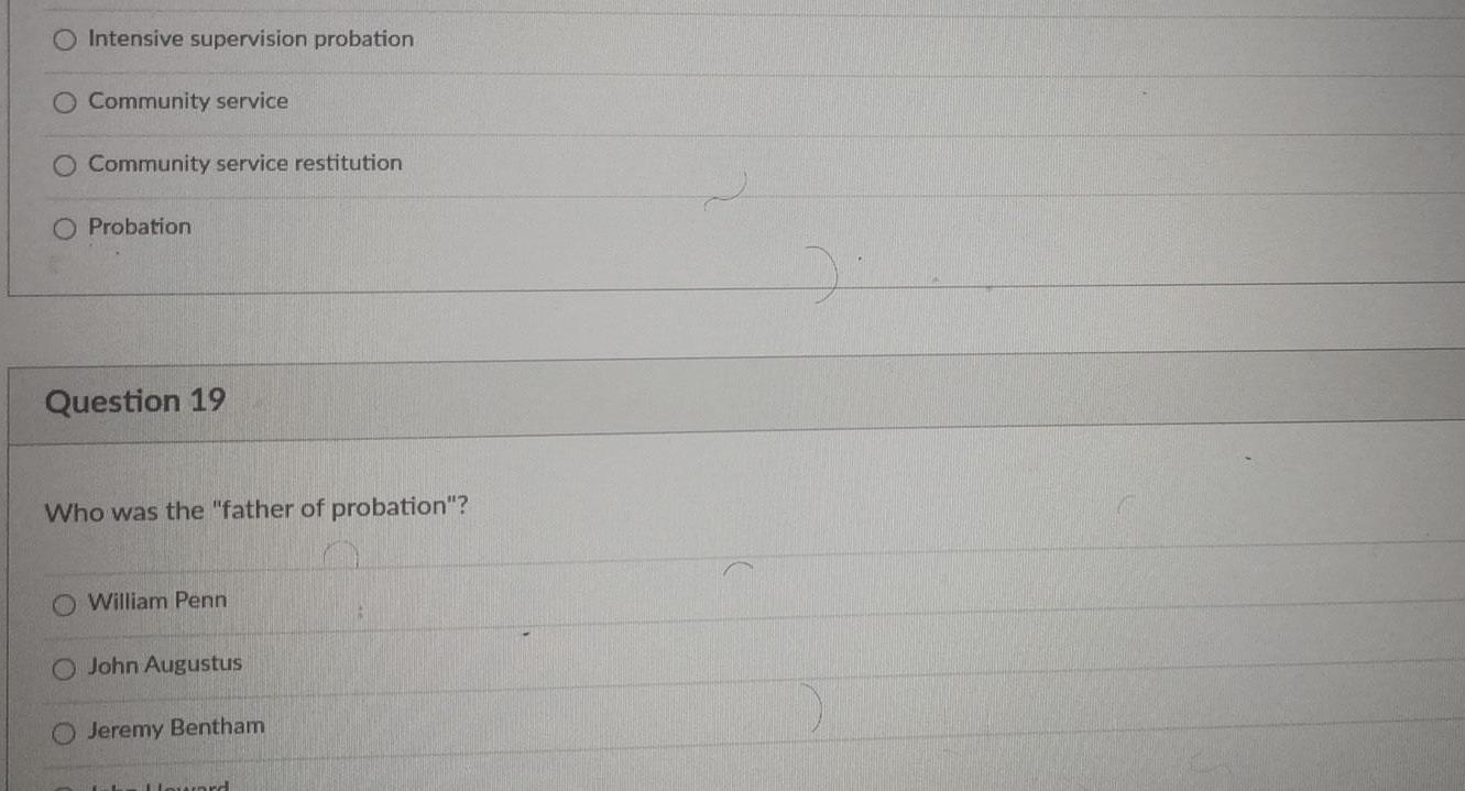 [ANSWERED] O Intensive supervision probation O Community service O - Kunduz