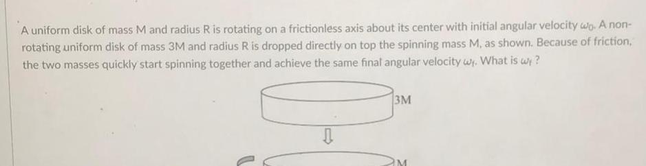 [ANSWERED] A uniform disk of mass M and radius R is rotating on a - Kunduz