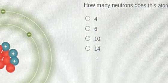 [ANSWERED] How many neutrons does this atom 4 6 10 14 - Kunduz