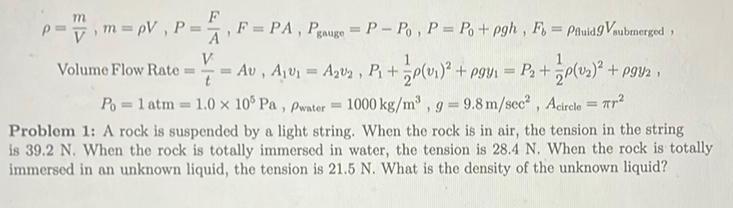 [ANSWERED] p m pV P F PA V Pgauge P Po P Po pgh F Phuldg Vaubmerged A ...
