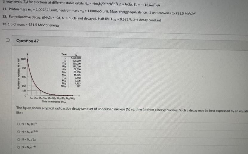 [ANSWERED] Energy levels E for electrons at different stable orbits E ...