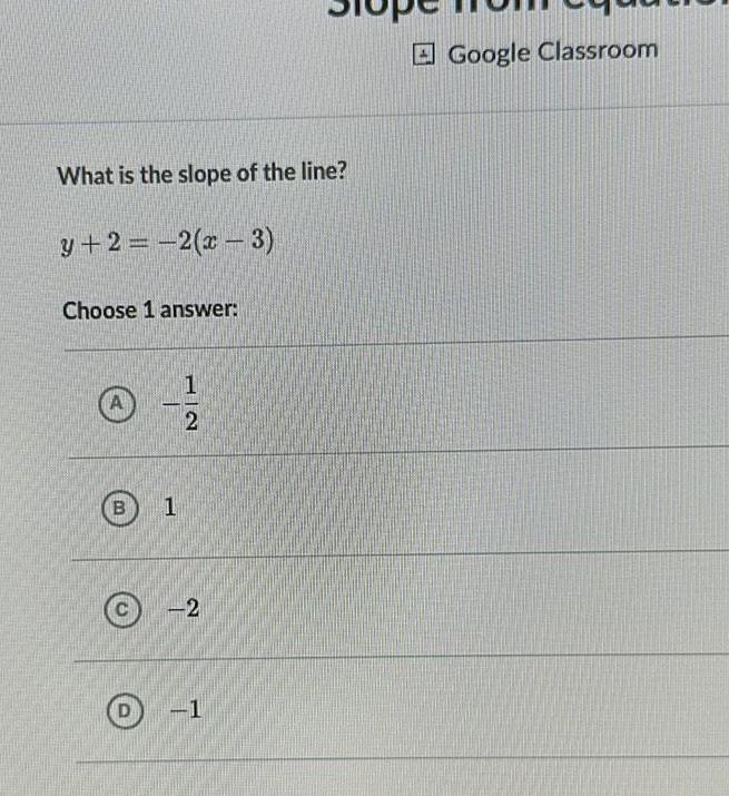ANSWERED What Is The Slope Of The Line Y 2 2 X 3 Choose 1 Ans ANSWERED What Is The Slope Of The Line Y 2 2 X 3 Choose 1 Ans