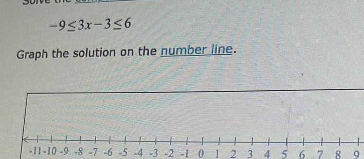 [ANSWERED] 9 3x 3 6 Graph the solution on the number line 11111111 1111 ...