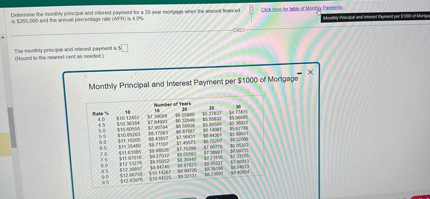 ANSWERED Determine The Monthly Principal And Interest P Math answered-determine-the-monthly-principal-and-interest-p-math