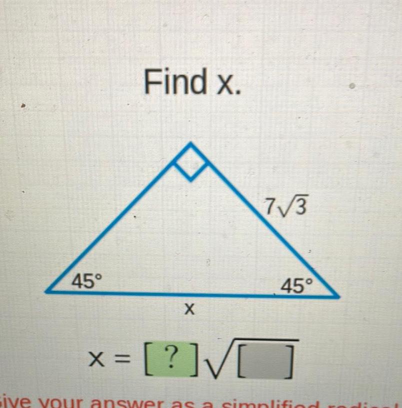 ANSWERED 45 Find X X 7 3 45 X Give Your Answer As A Sim Math answered-45-find-x-x-7-3-45-x-give-your-answer-as-a-sim-math