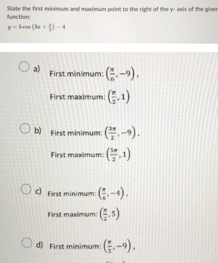 [ANSWERED] State the first minimum and maximum point to the right of ...