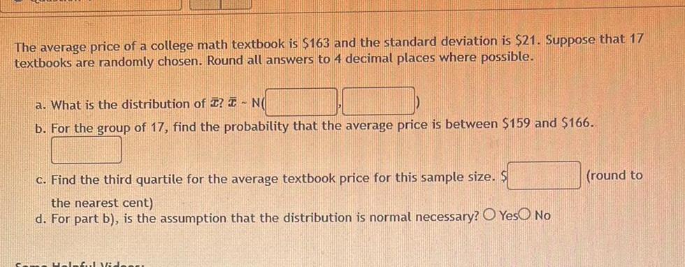 ANSWERED The Average Price Of A College Math Textbook Is 1 ANSWERED The Average Price Of A College Math Textbook Is 1