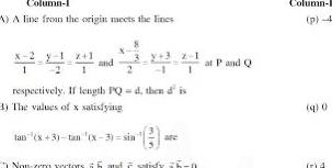 [ANSWERED] lumn 1 A A line from the origin meets the lines respectively ...