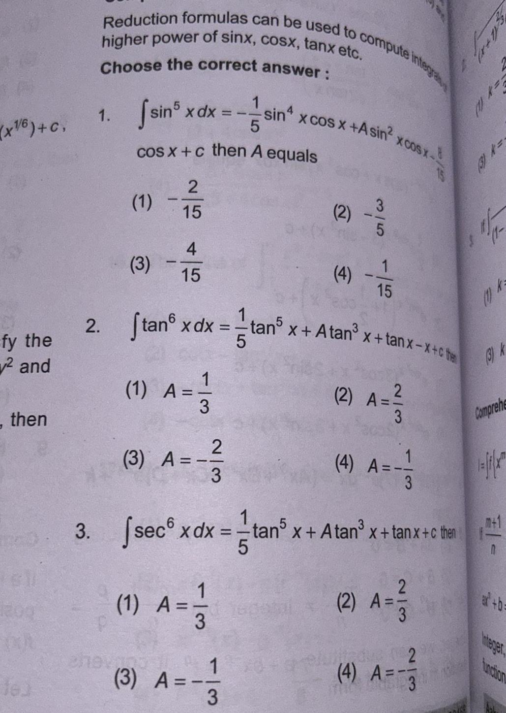 [ANSWERED] x1 6 C fy the and then Reduction formulas can be used to ...