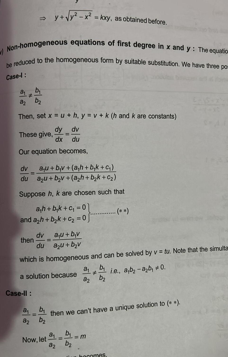 [ANSWERED] Non homogeneous equations of first degree in x and y The - Kunduz