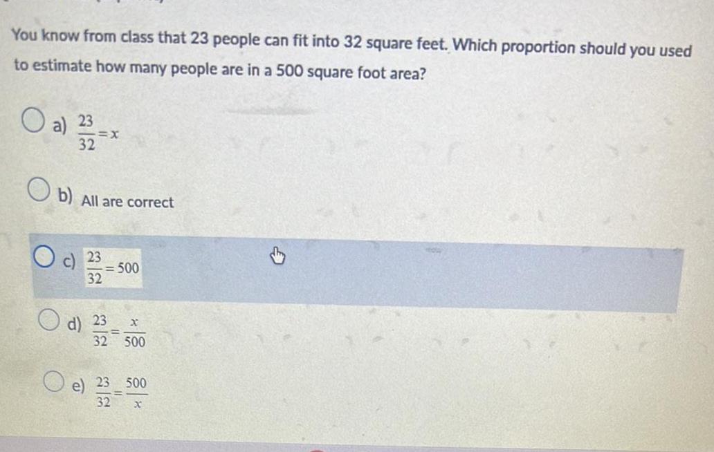 [ANSWERED] You know from class that 23 people can fit into 32 square ...