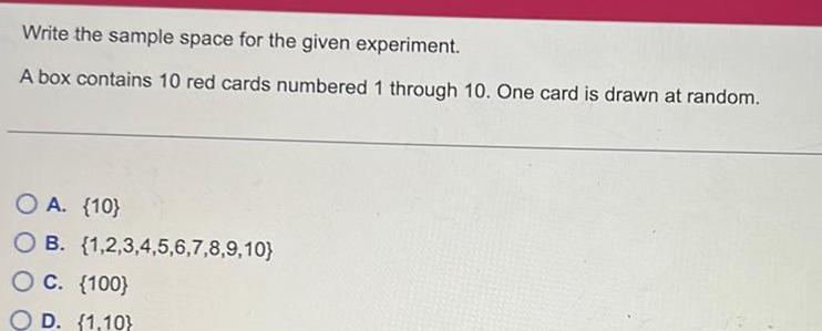 [ANSWERED] Write the sample space for the given experiment A box - Kunduz