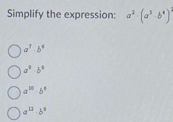 [ANSWERED] Simplify the expression a a b Oa a bo 148 88 10 O a 80 O 12 ...