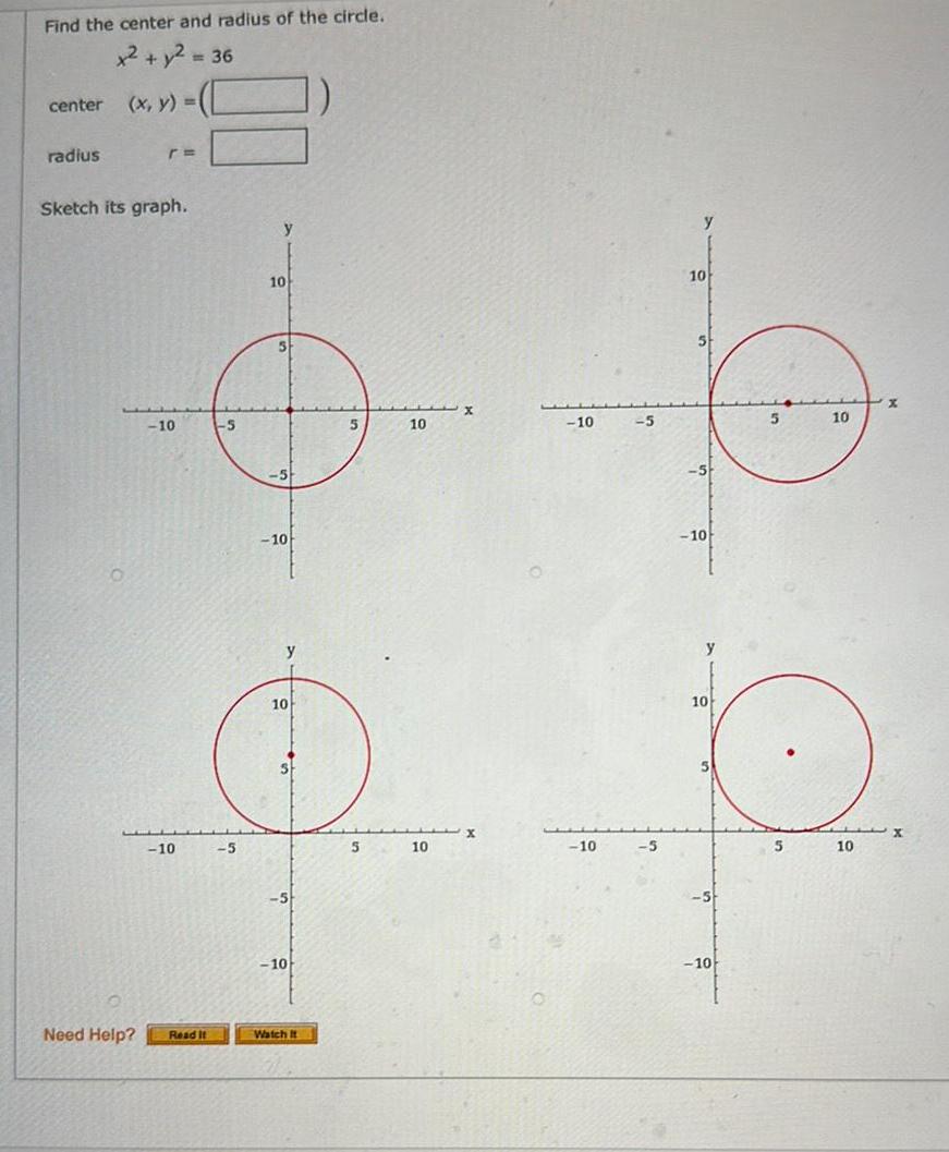 [ANSWERED] Find the center and radius of the circle x y 36 center x y - Kunduz
