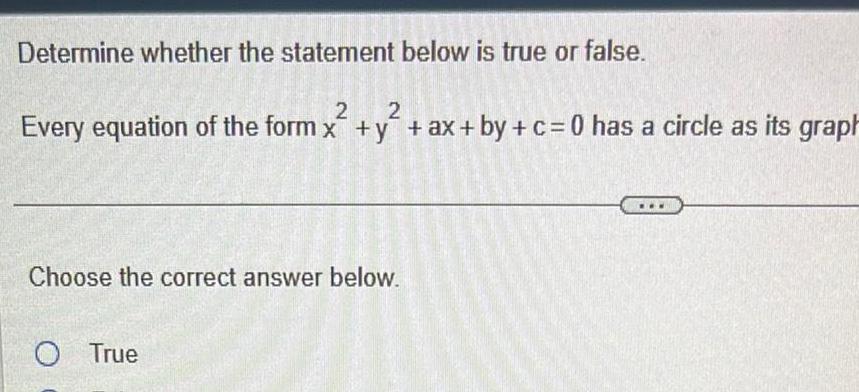 [ANSWERED] Determine whether the statement below is true or false 2 2 - Kunduz