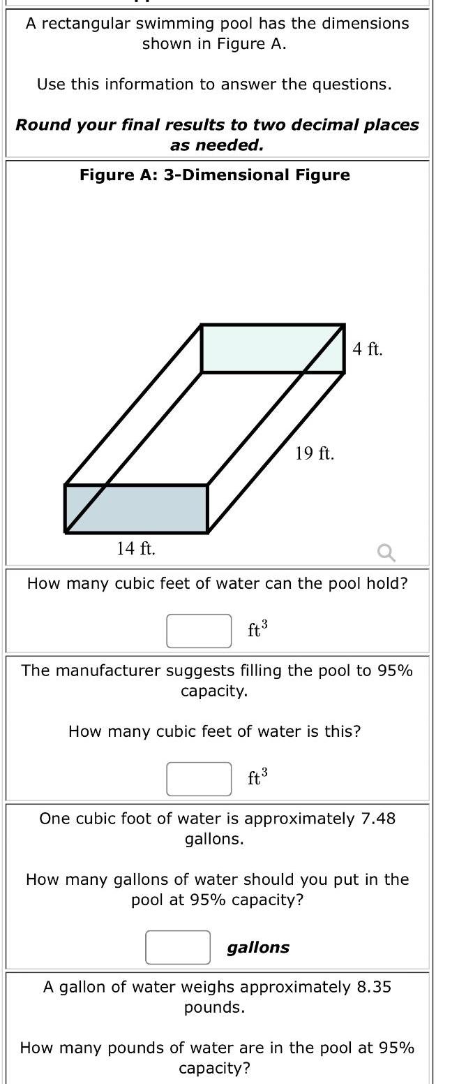 [ANSWERED] A rectangular swimming pool has the dimensions shown in - Kunduz