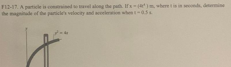 [ANSWERED] F12 17 A particle is constrained to travel along the path If - Kunduz