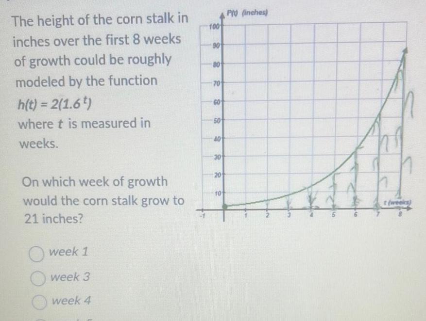 [ANSWERED] The height of the corn stalk in inches over the first 8 - Kunduz