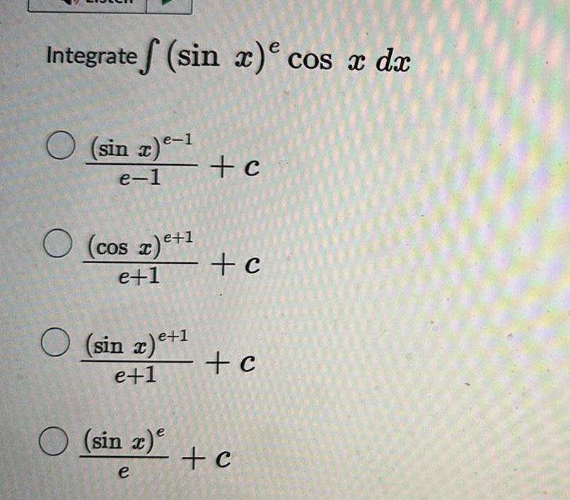 ANSWERED Integrate F Sin X Cos X Dx Sin X 1 E 1 Cos X E 1 E ANSWERED Integrate F Sin X Cos X Dx Sin X 1 E 1 Cos X E 1 E