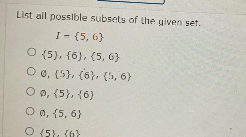 [answered] List All Possible Subsets Of The Given Set I 5 Math