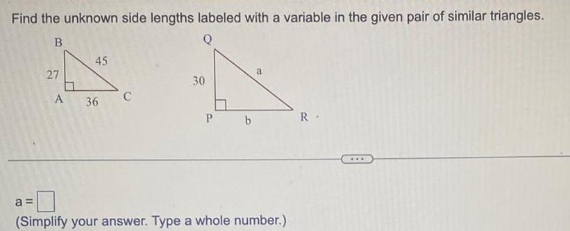 [ANSWERED] Find the unknown side lengths labeled with a variable in the ...