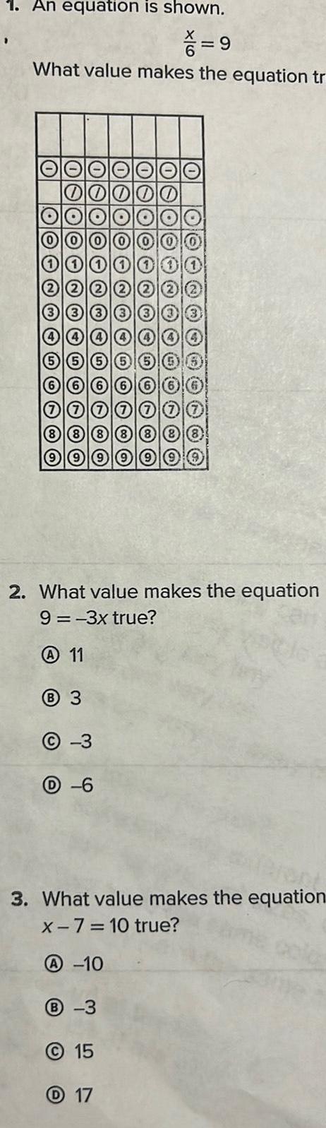 [ANSWERED] 1 An equation is shown What value makes the equation tr OI ...