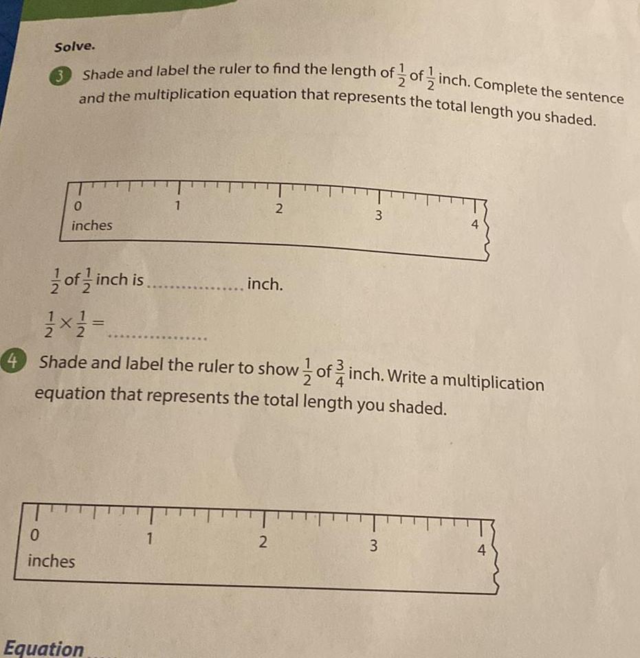 [ANSWERED] 4 Solve 3 Shade and label the ruler to find the length of of ...
