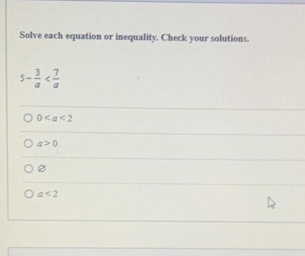 [ANSWERED] Solve each equation or inequality Check your solutions 5 00 - Kunduz