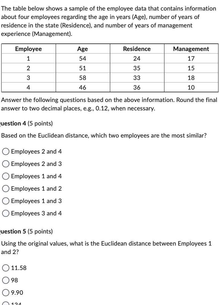 [ANSWERED] The table below shows a sample of the employee data that - Kunduz