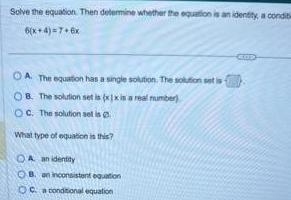 [ANSWERED] Solve the equation Then determine whether the equation is an - Kunduz