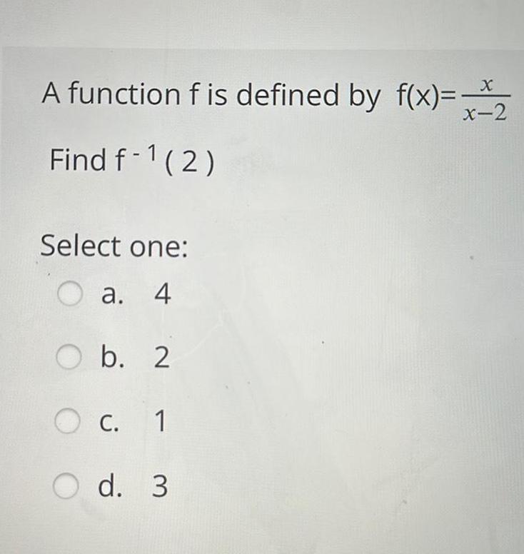 [answered] A Function F Is Defined By F X X X 2 Find F 1 2 Select One O