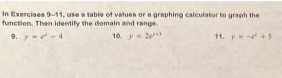 [ANSWERED] In Exercises 9 11 use a table of values or a graphing - Kunduz